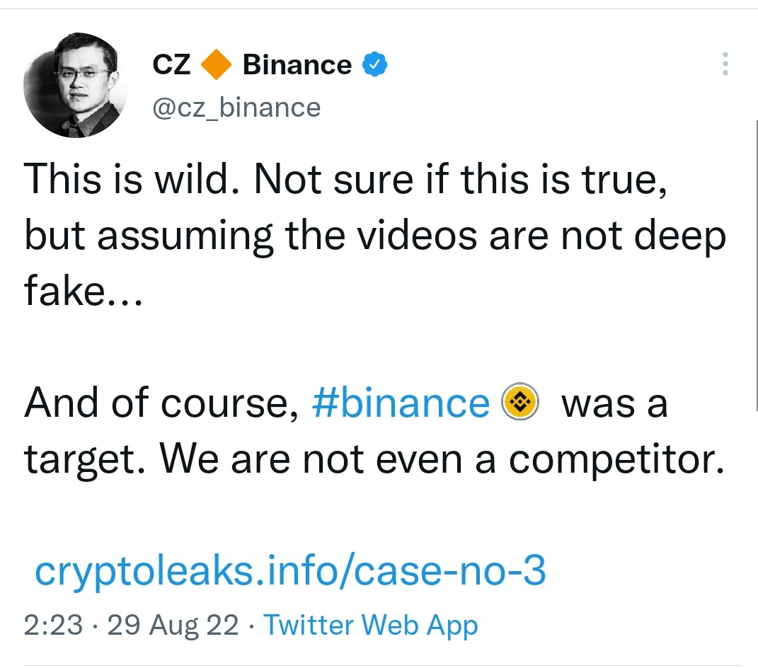 Binance CEO Describes Crypto Leaks Exposé on Ava Labs as ‘Wild’ - Coin Edition