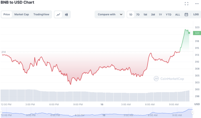 BNB Coin Breaks Above $320 Level as Bullish Momentum Intensifies - Coin Edition